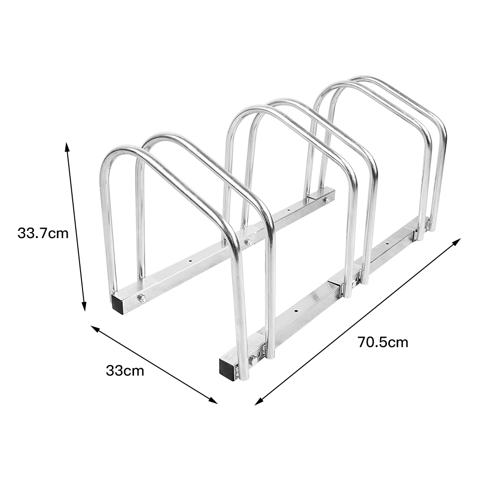 AIMEI® Râtelier vélo au sol - pour 3 vélos - Tuyau en acier galvanisé ...