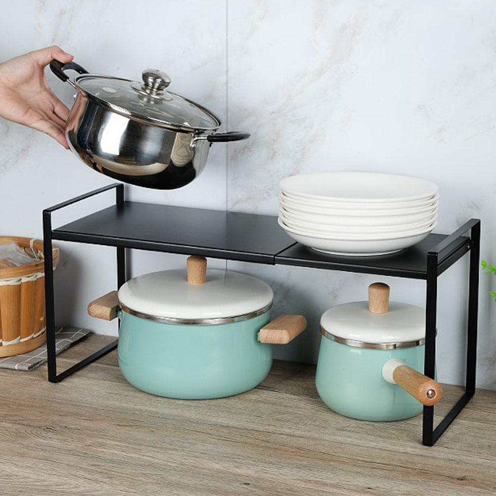 QUIIENCLEE Étagère de placard escamotable pour armoire de cuisine Noir ...