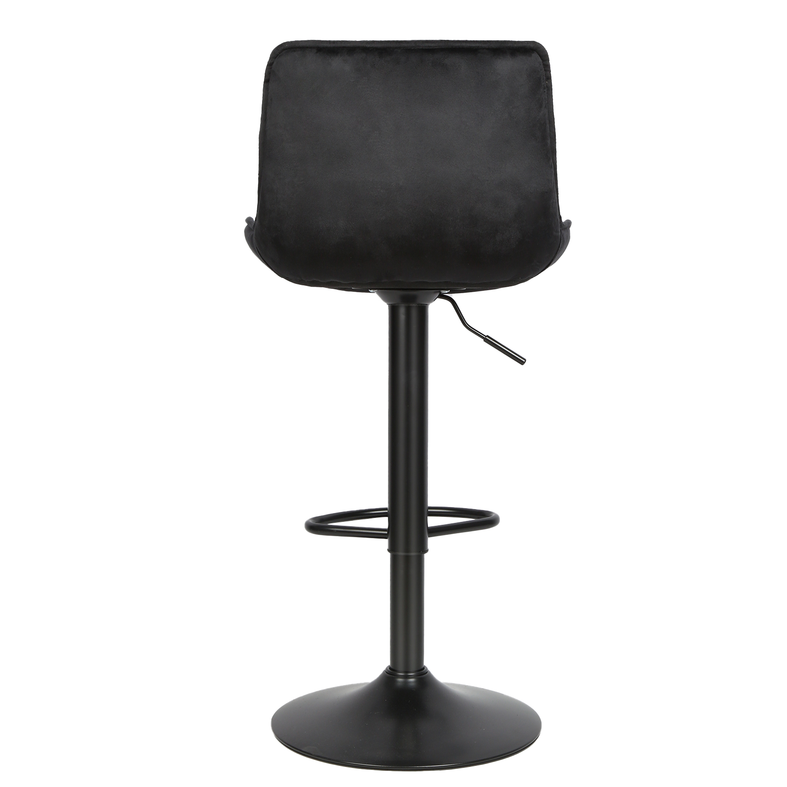 Tabouret de bar moderne noir - HOMEWELL - Lot de 2 - Hauteur du dossier : 27cm - 47*37*87-107CM ...