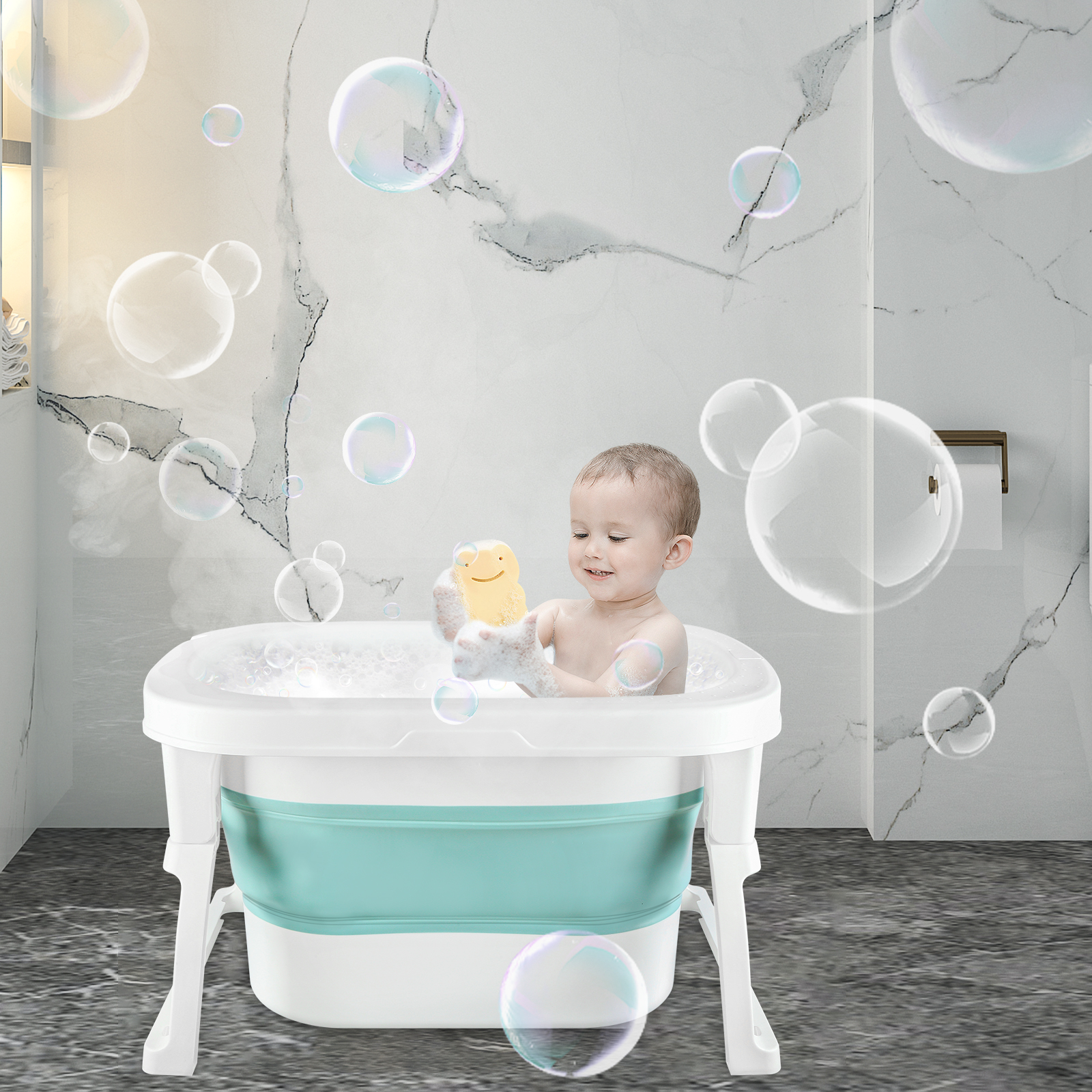 Baignoire bébé pliable - JEOBEST - 72*51*42cm - Bleu - Détecteur de ...